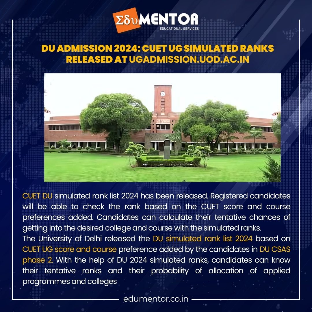 DU Admission 2024: CUET UG Simulated Ranks Released at ugadmission.uod ...